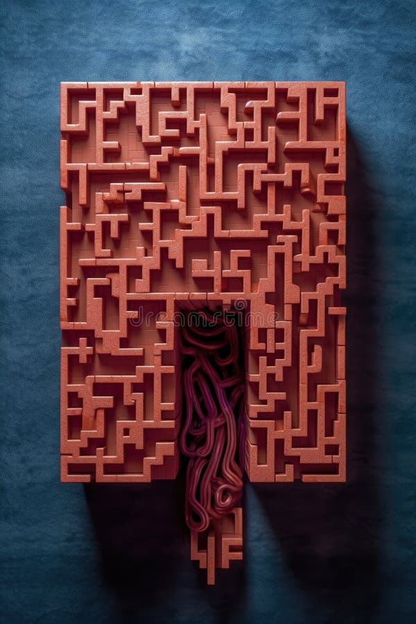 A Maze in the Shape of a Brain, Representing Problem-solving Stock ...