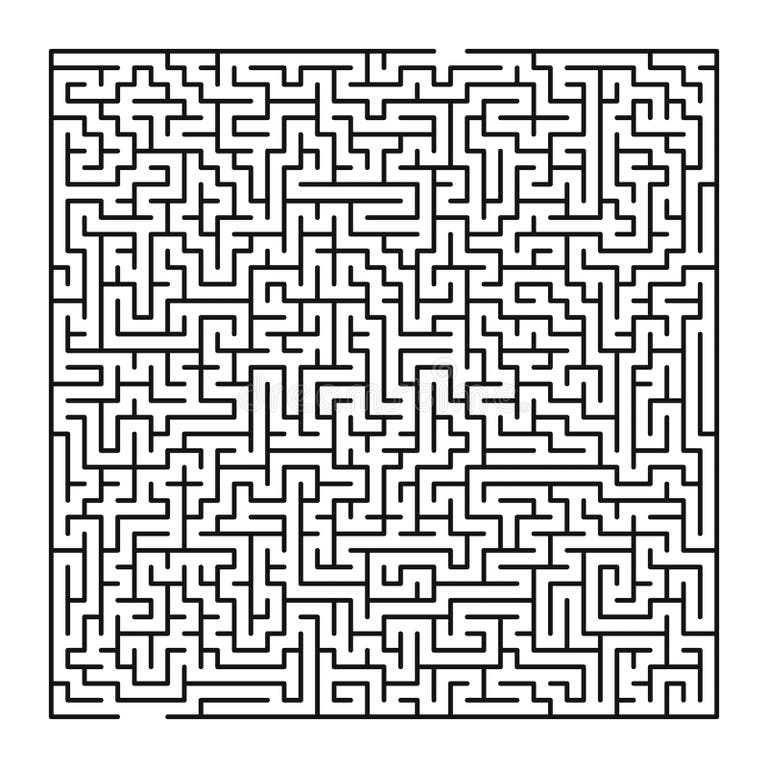 Maze Shape Design Element. There is One Entrance and Exit and One ...