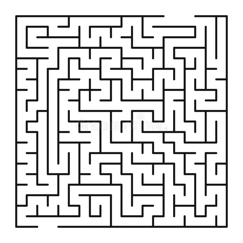 Maze Shape Design Element. There is One Entrance and Exit and One ...