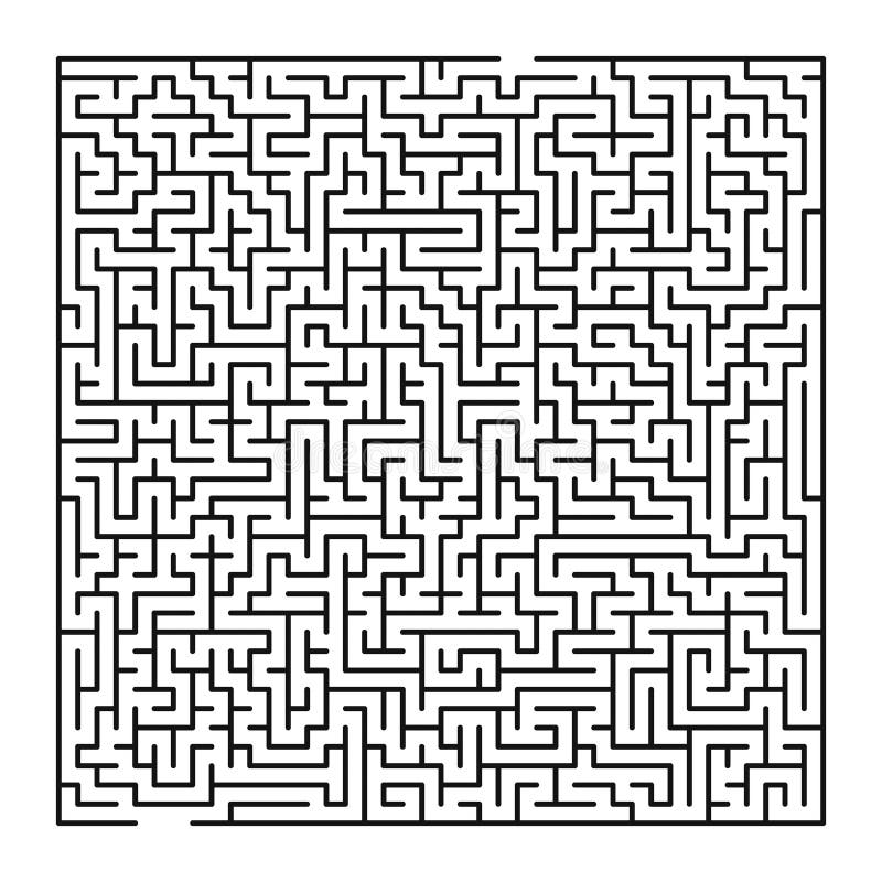 Maze Shape Design Element. There is One Entrance and Exit and One ...