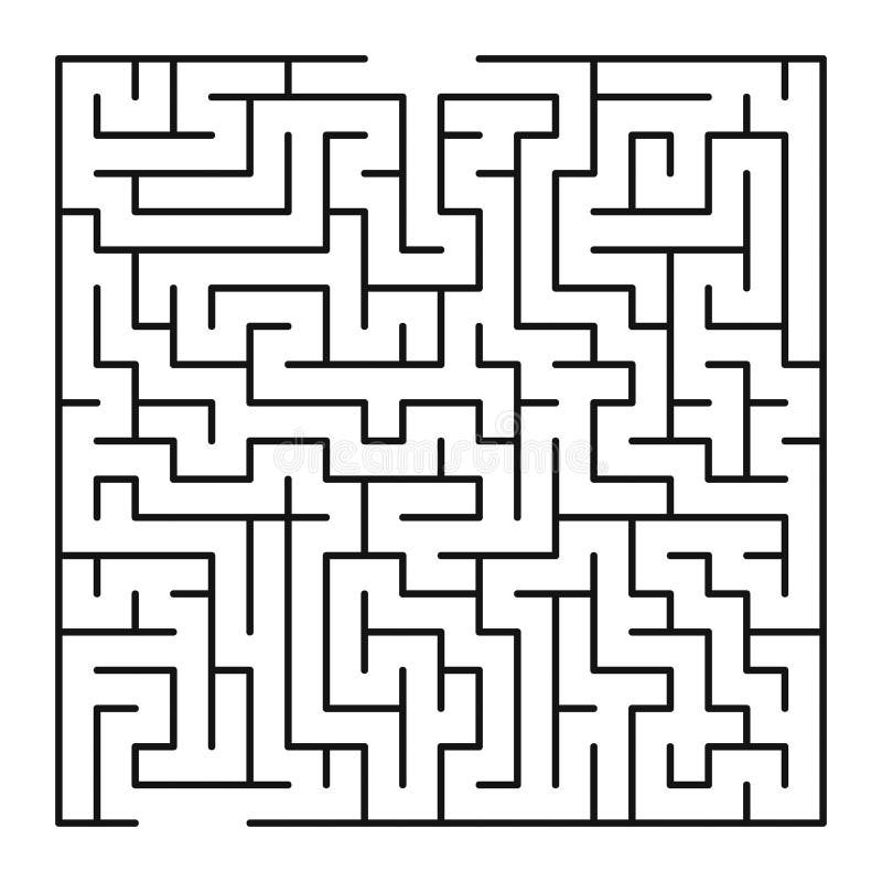 Maze Shape Design Element. There is One Entrance and Exit and One ...