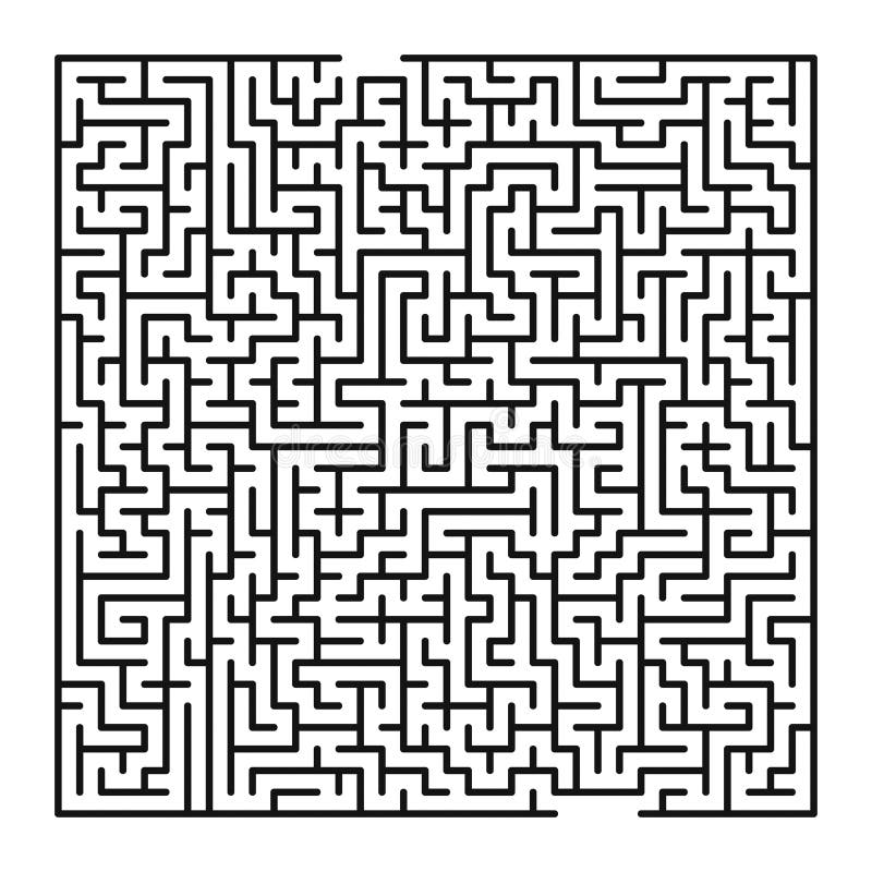 Maze Shape Design Element. There is One Entrance and Exit and One ...