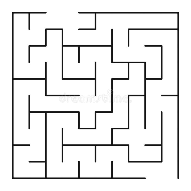 Maze Shape Design Element. There is One Entrance and Exit and One ...