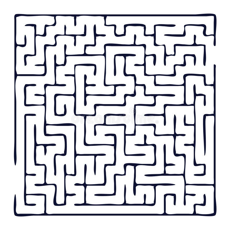 Maze Shape Design Element. There is One Entrance and Exit and One ...