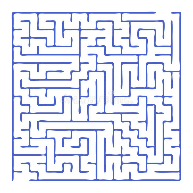 Maze Shape Design Element. There is One Entrance and Exit and One ...