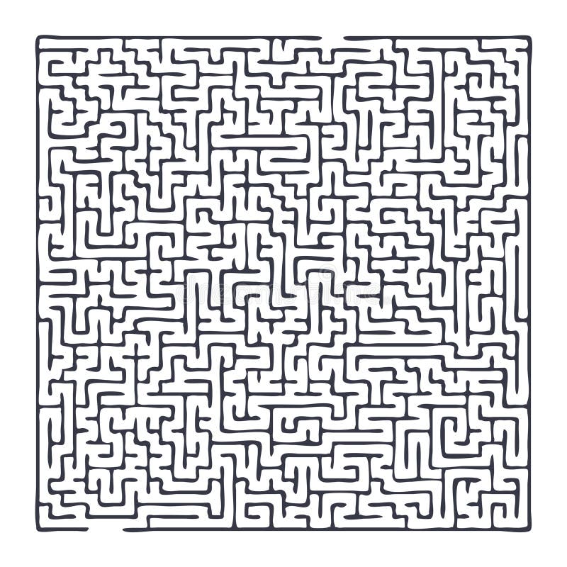 Maze Shape Design Element. There is One Entrance and Exit and One ...