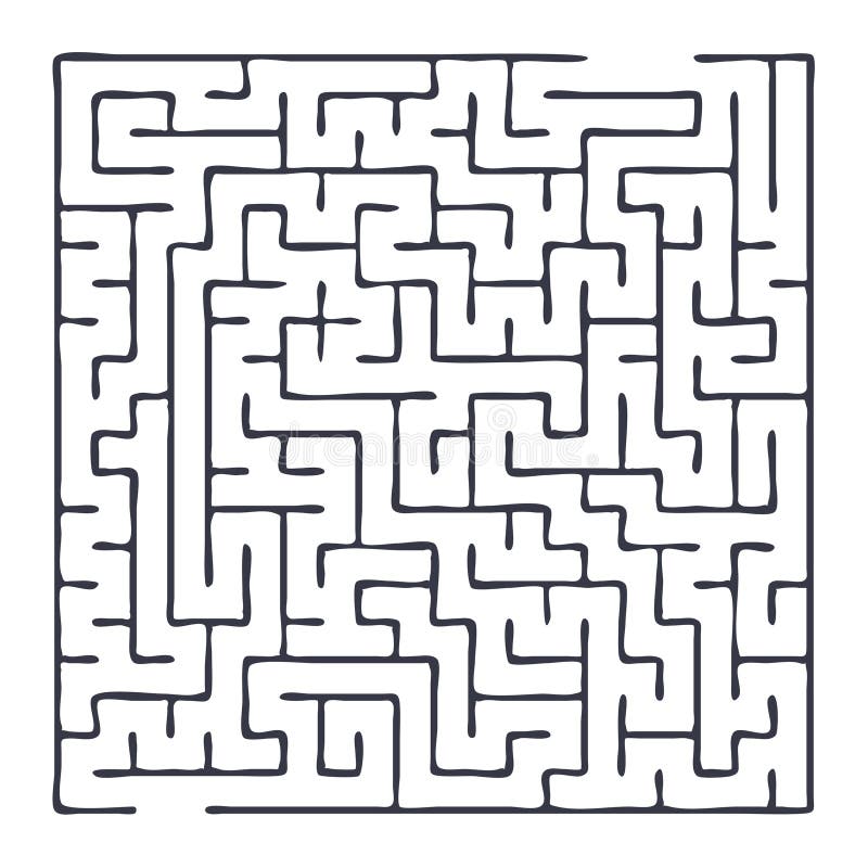 Maze Shape Design Element. There is One Entrance and Exit and One ...