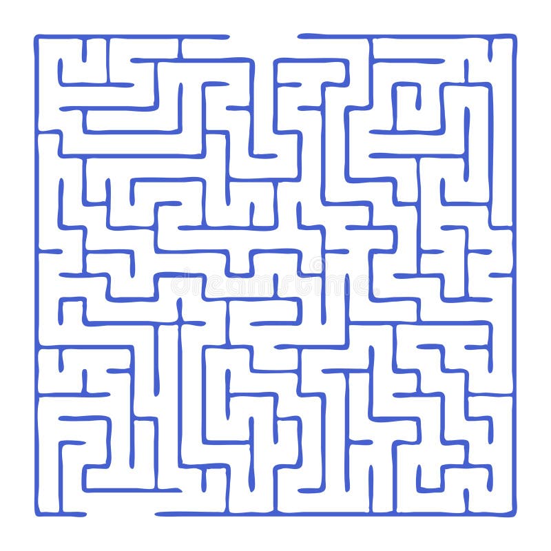 Maze Shape Design Element. There is One Entrance and Exit and One ...