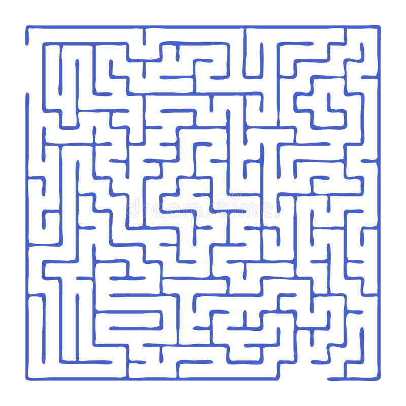 Maze Shape Design Element. There is One Entrance and Exit and One ...