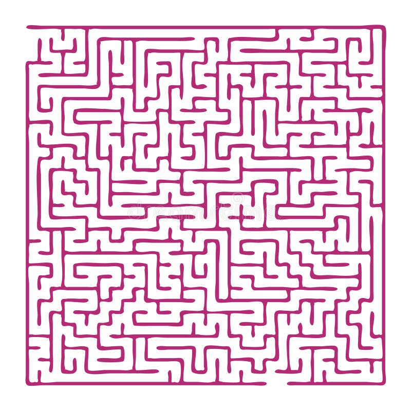 Maze Shape Design Element. There is One Entrance and Exit and One ...