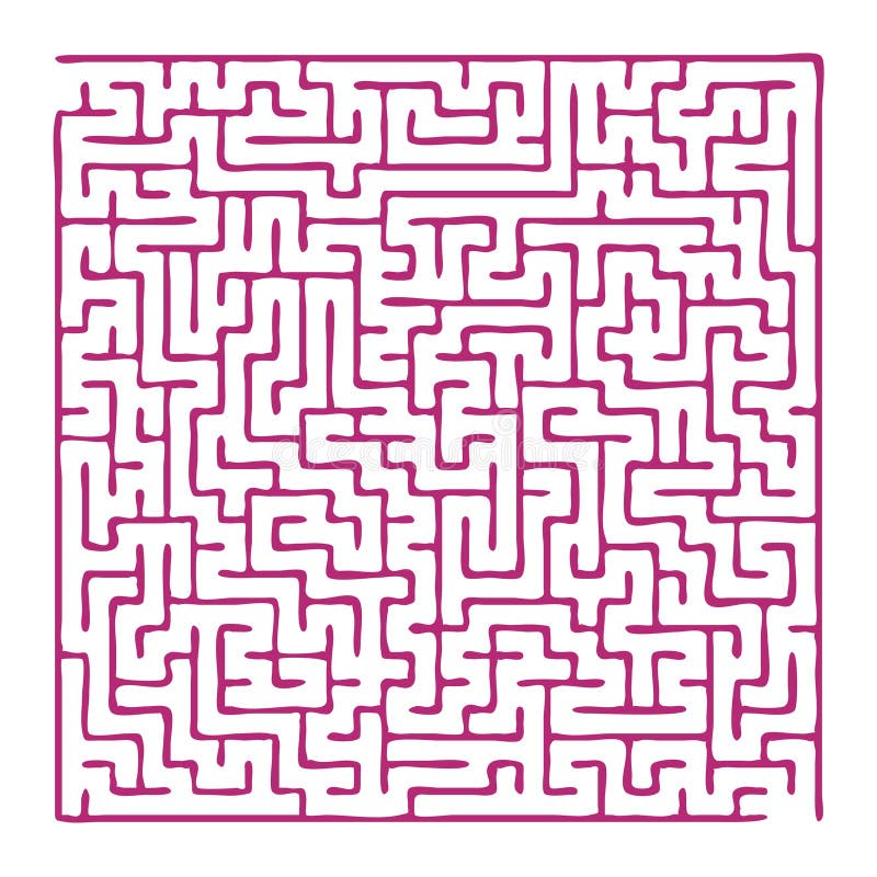 Maze Shape Design Element. There is One Entrance and Exit and One ...