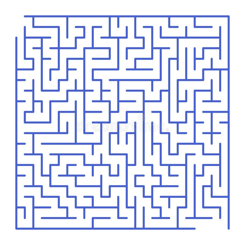 Maze Shape Design Element. There is One Entrance and Exit and One ...