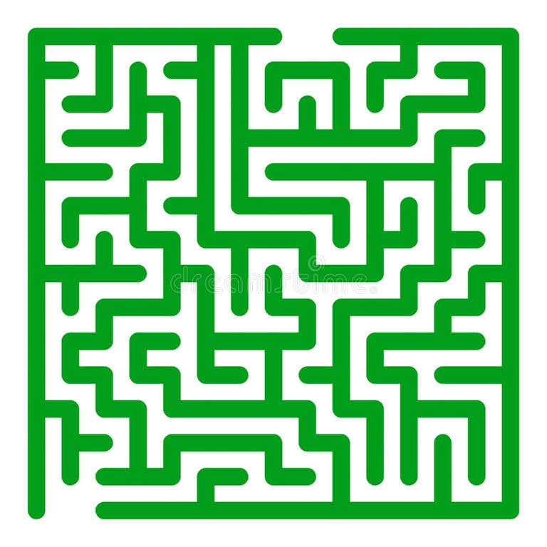 Maze Shape Design Element. There is One Entrance and Exit and One ...