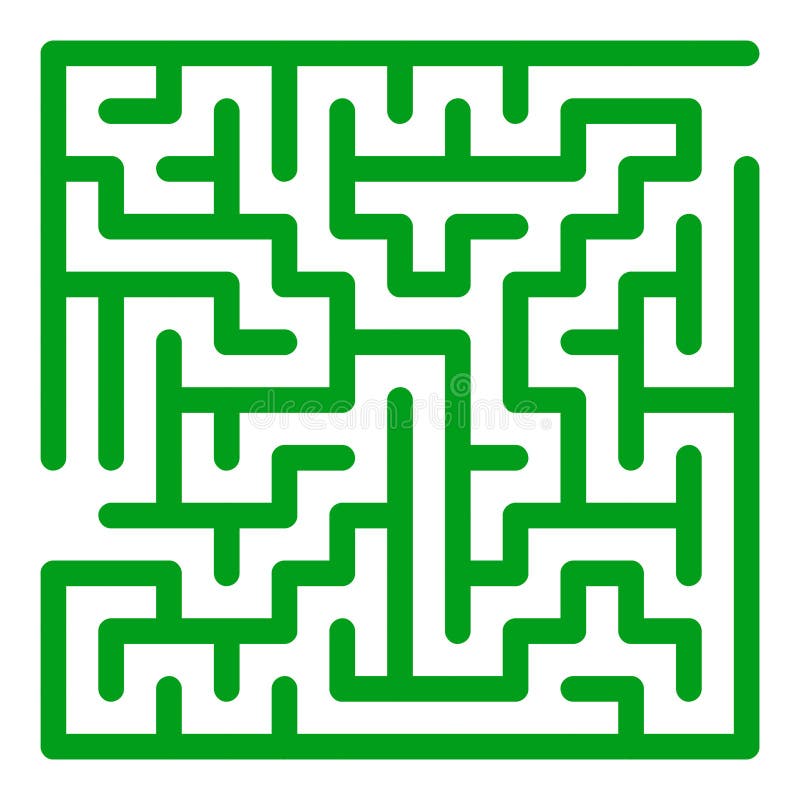 Maze Shape Design Element. There is One Entrance and Exit and One ...