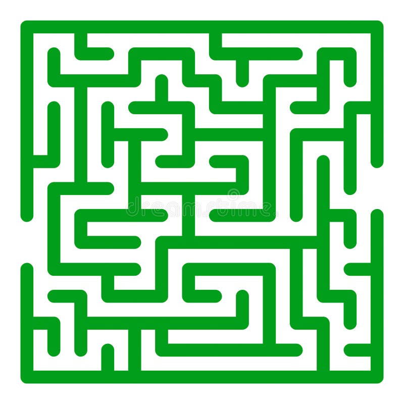 Maze Shape Design Element. There is One Entrance and Exit and One ...