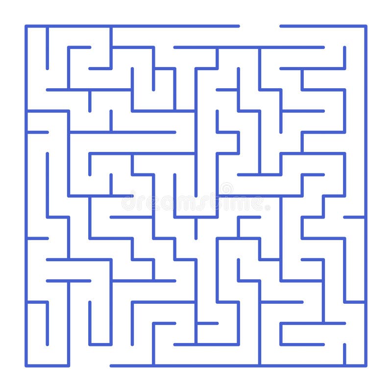 Maze Shape Design Element. There is One Entrance and Exit and One ...