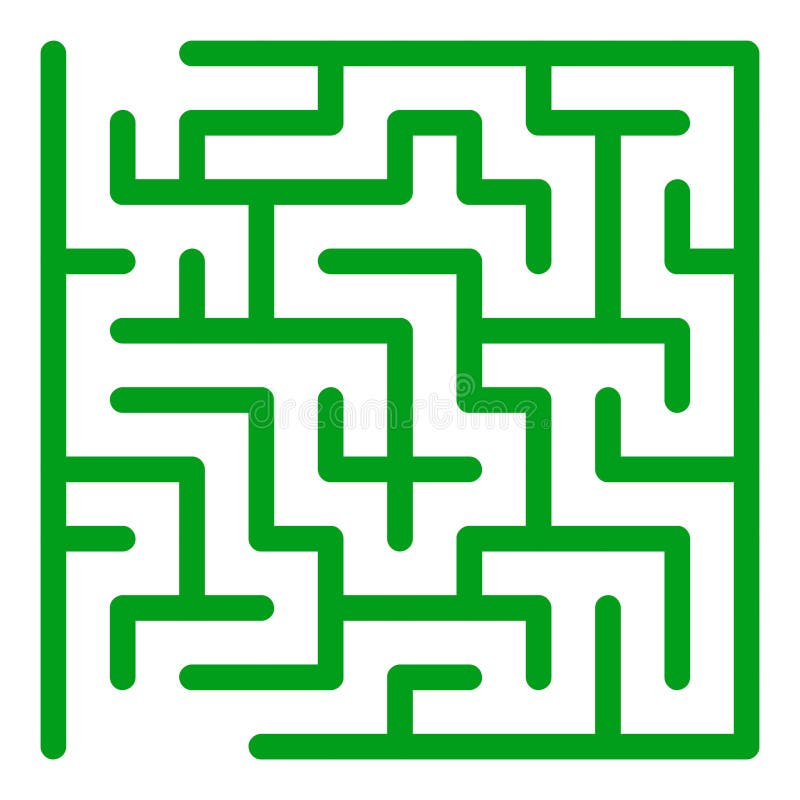 Maze Shape Design Element. There is One Entrance and Exit and One ...