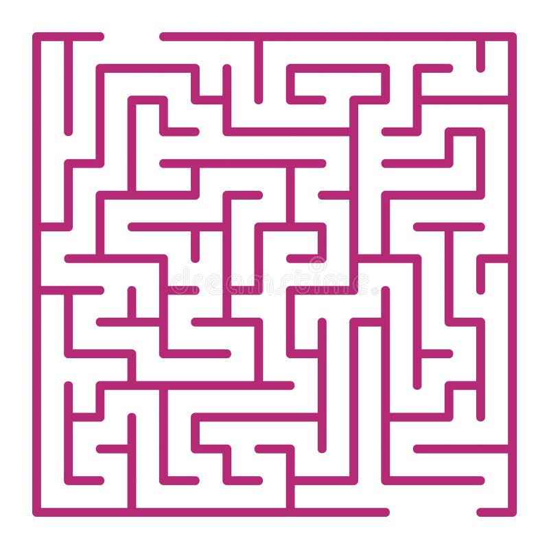 Maze Shape Design Element. There is One Entrance and Exit and One ...