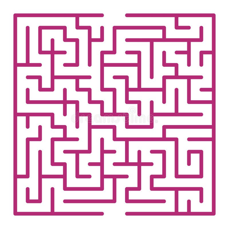 Maze Shape Design Element. There is One Entrance and Exit and One ...