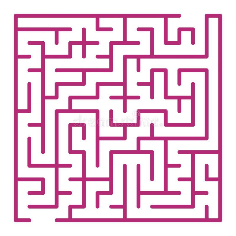 Maze Shape Design Element. There is One Entrance and Exit and One ...