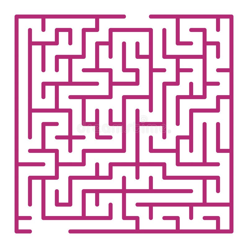Maze Shape Design Element. There is One Entrance and Exit and One ...
