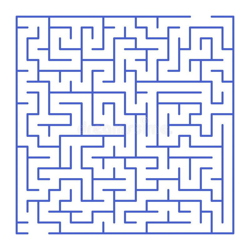 Maze Shape Design Element. There is One Entrance and Exit and One ...