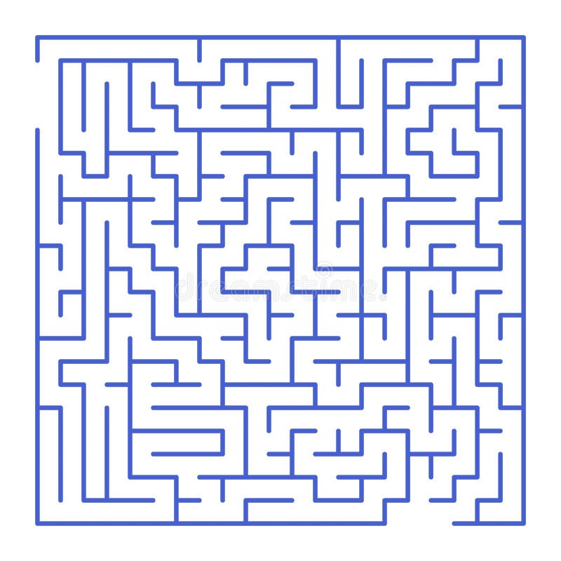 Maze Shape Design Element. There is One Entrance and Exit and One ...