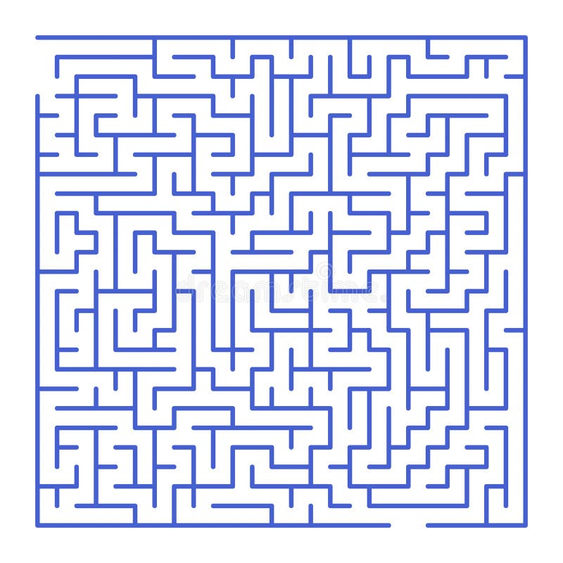 Maze Shape Design Element. There is One Entrance and Exit and One ...