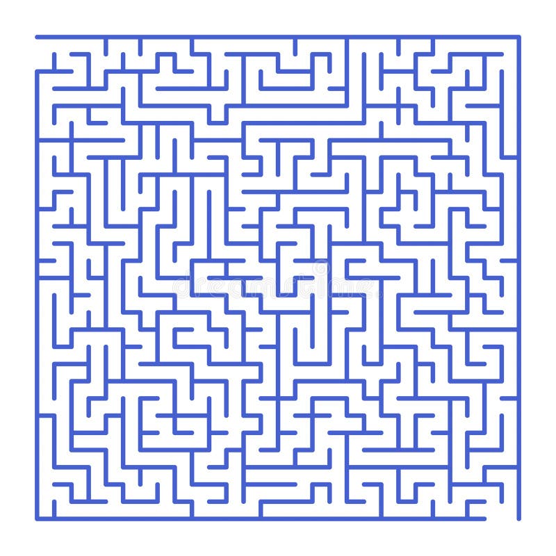 Maze Shape Design Element. There is One Entrance and Exit and One ...