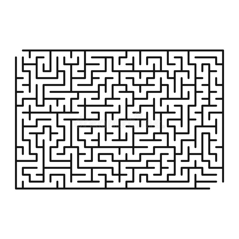 Maze Shape Design Element. There is One Entrance and Exit and One ...