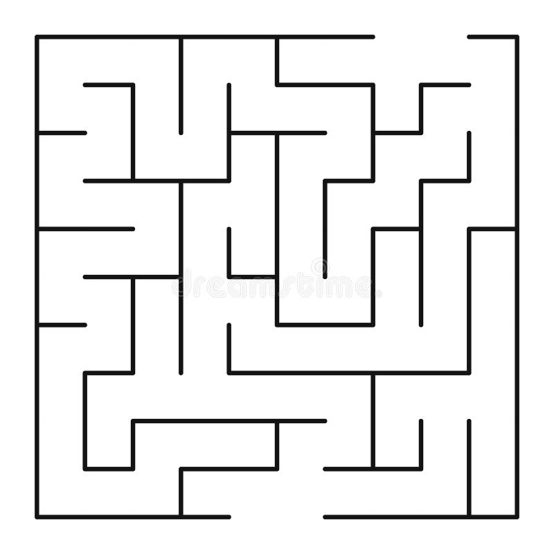 Maze Shape Design Element. There is One Entrance and Exit and One ...