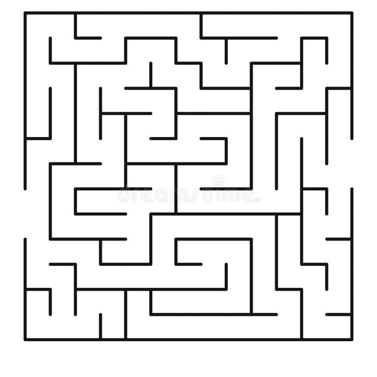 Maze Shape Design Element. There is One Entrance and Exit and One ...