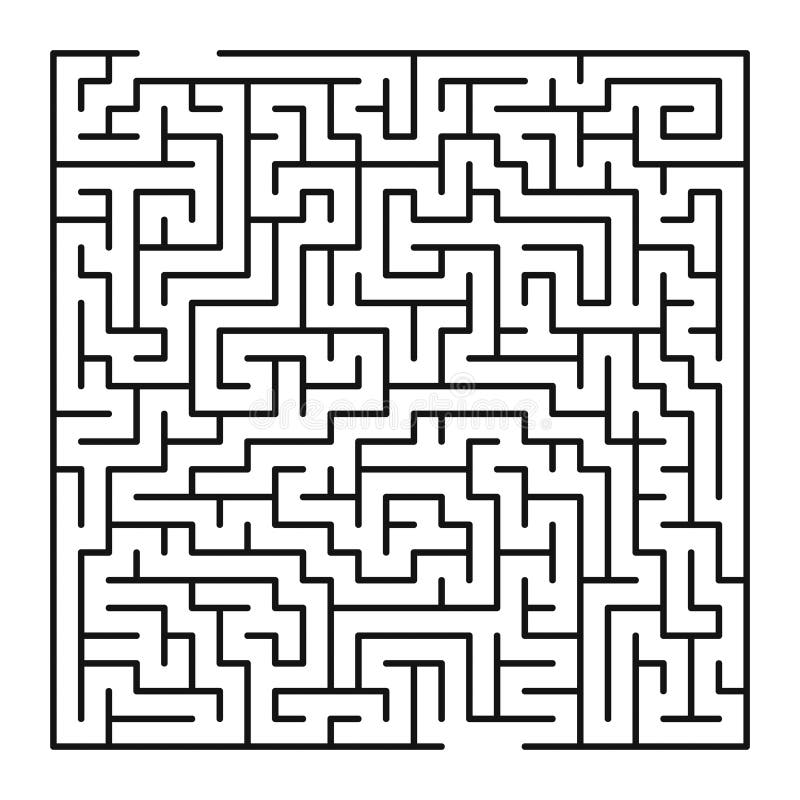 Maze Shape Design Element. There is One Entrance and Exit and One ...