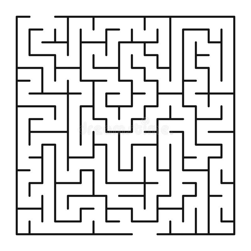 Maze Shape Design Element. There is One Entrance and Exit and One ...