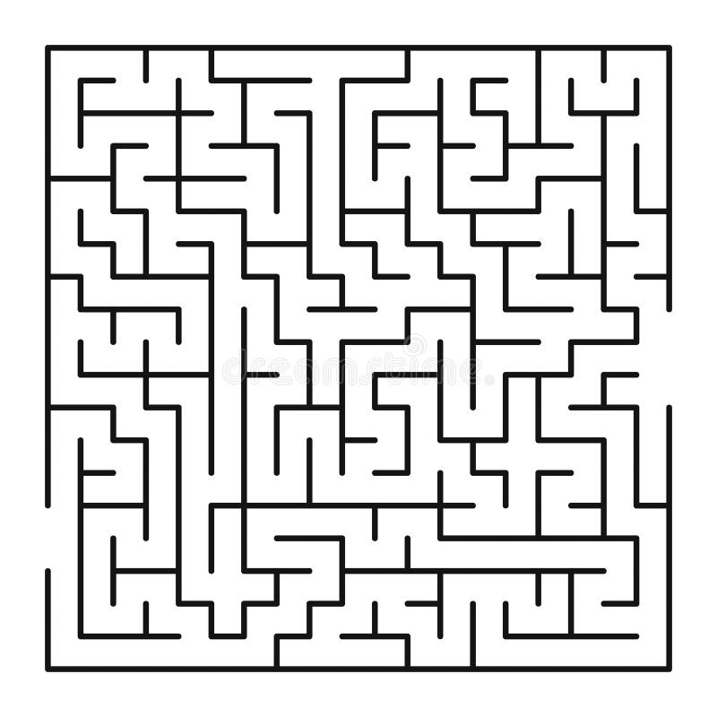 Maze Shape Design Element. There is One Entrance and Exit and One ...