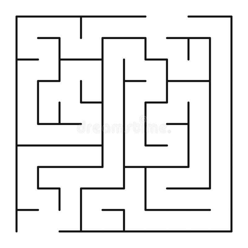 Maze Shape Design Element. There is One Entrance and Exit and One ...