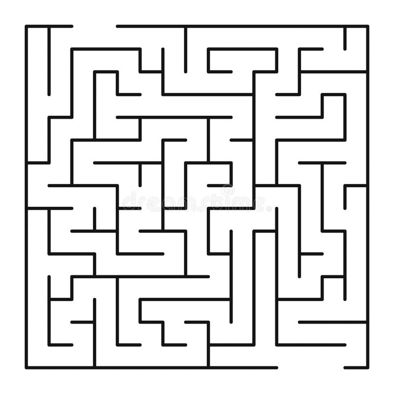Maze Shape Design Element. There is One Entrance and Exit and One ...