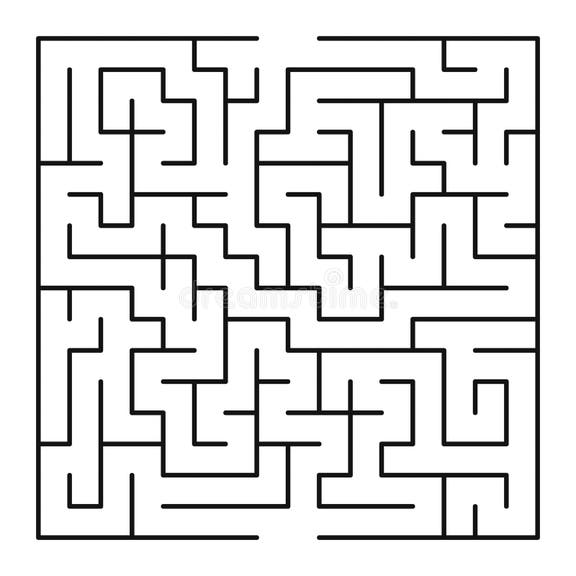 Maze Shape Design Element. There is One Entrance and Exit and One ...