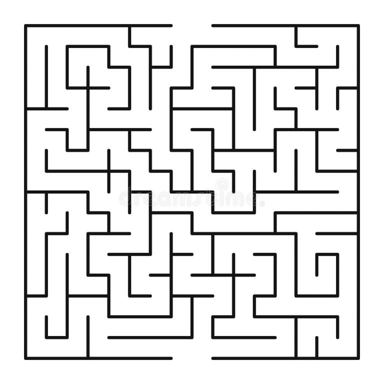 Maze Shape Design Element. There is One Entrance and Exit and One ...