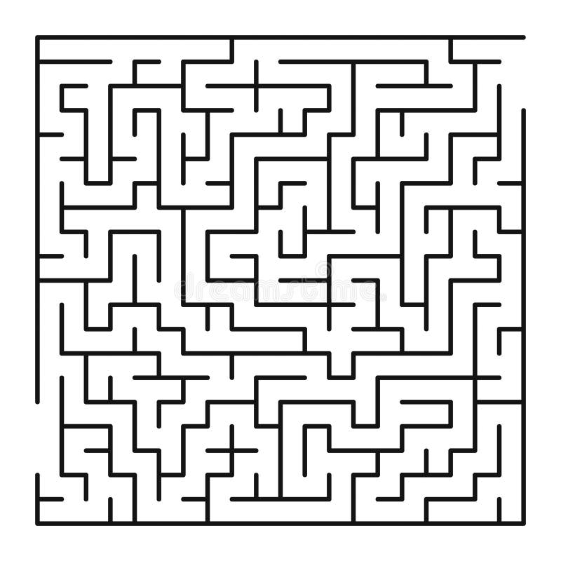 Maze Shape Design Element. There is One Entrance and Exit and One ...
