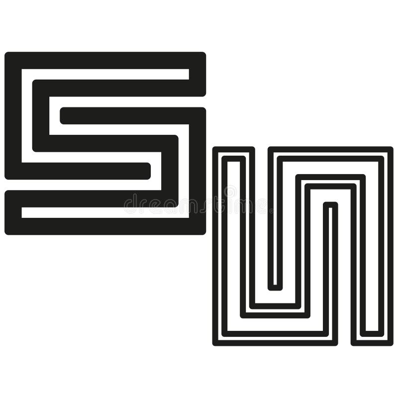 Maze Shape Icon. Line Labyrinth Pattern. Vector Black Structure. Square Path Element Stock ...