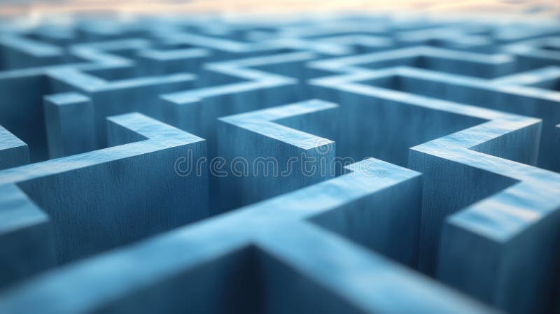A Maze is Shown in a Close Up, with Many Small Rooms and Hallways Stock ...