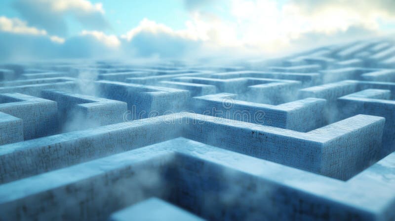 A Maze is Shown in a Close Up, with Many Small Rooms and Hallways Stock ...