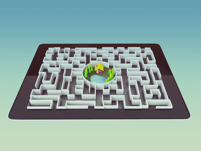Maze Strategy Success Solution Determination Direction Concept Stock ...