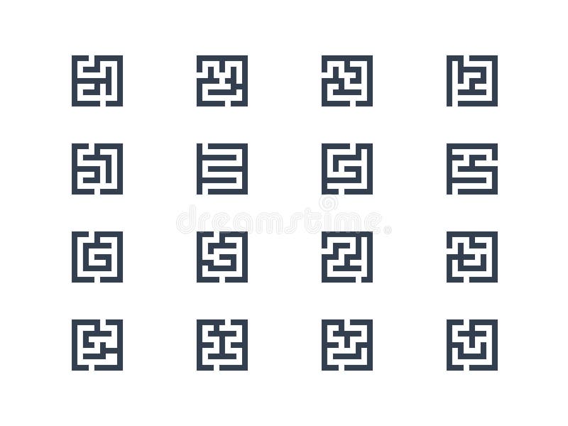 Maze symbols stock vector. Illustration of object, icon - 33343038