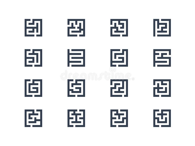 Maze symbols stock vector. Illustration of object, icon - 33343038