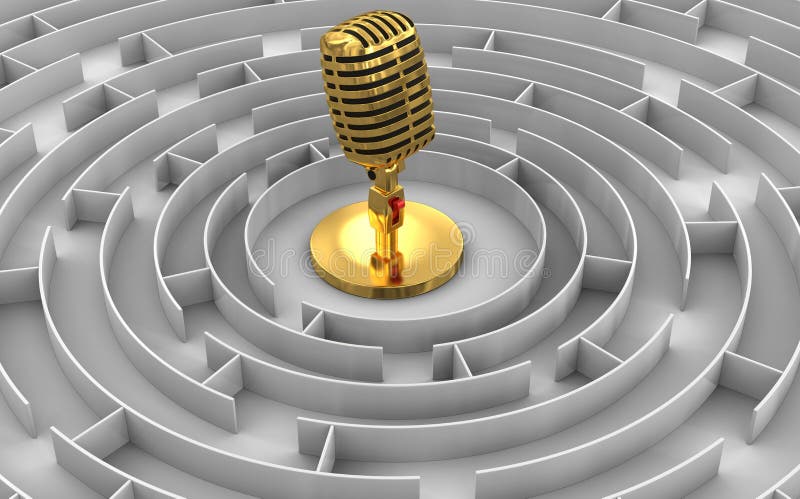 Maze to Microphone stock illustration. Illustration of graphic - 34273154