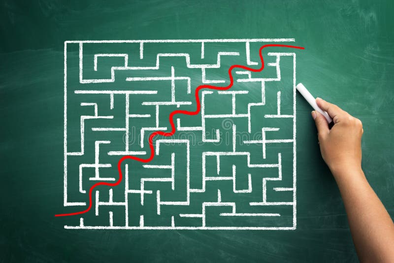 Through the Maze To Success Stock Photo - Image of position, right ...
