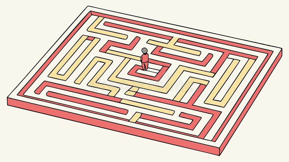 Maze Top-down View, Puzzle Illustration for Strategy and Problem ...