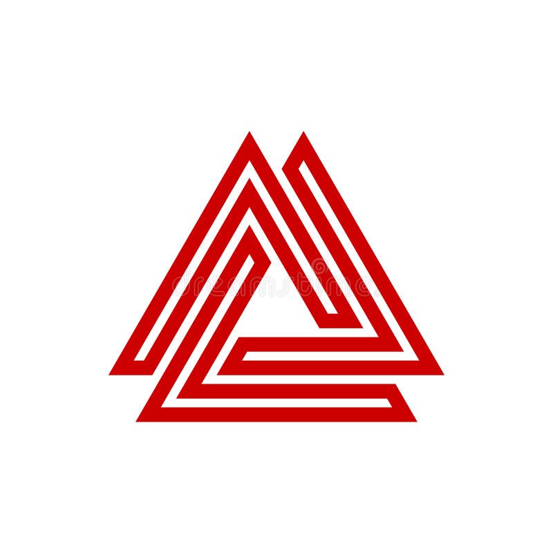 Maze Triangle Vector Logo Template Stock Vector - Illustration of ...